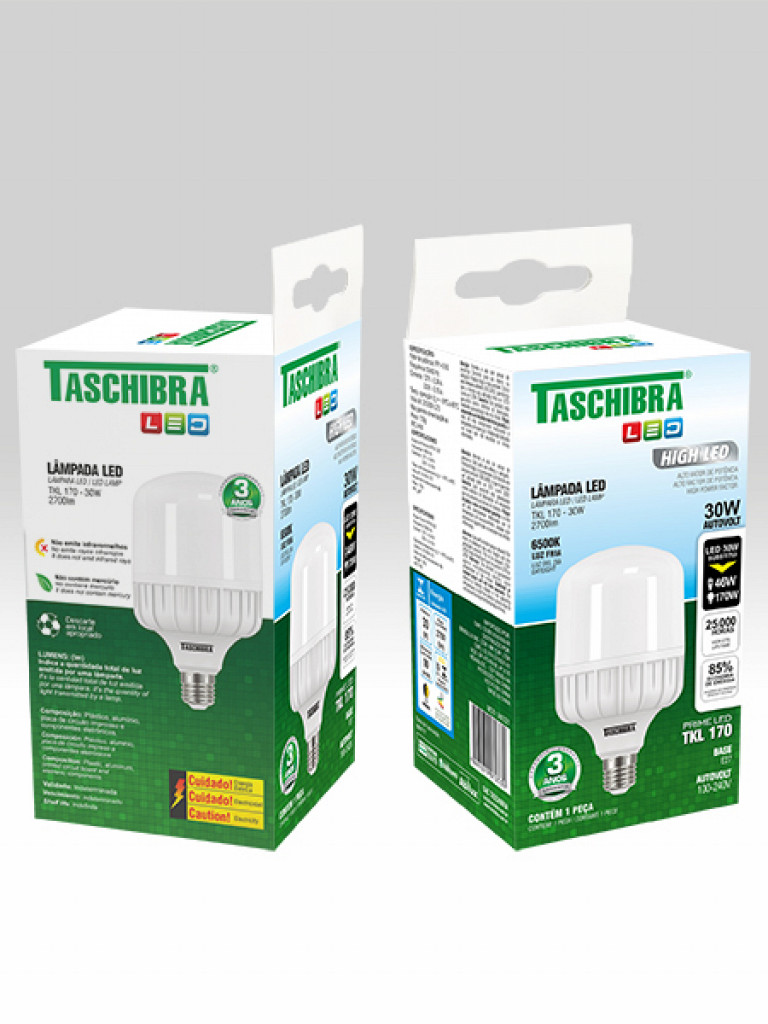 LÂMPADA HIGH LED TKL 170 / 30W 6500K E27 - Taschibra