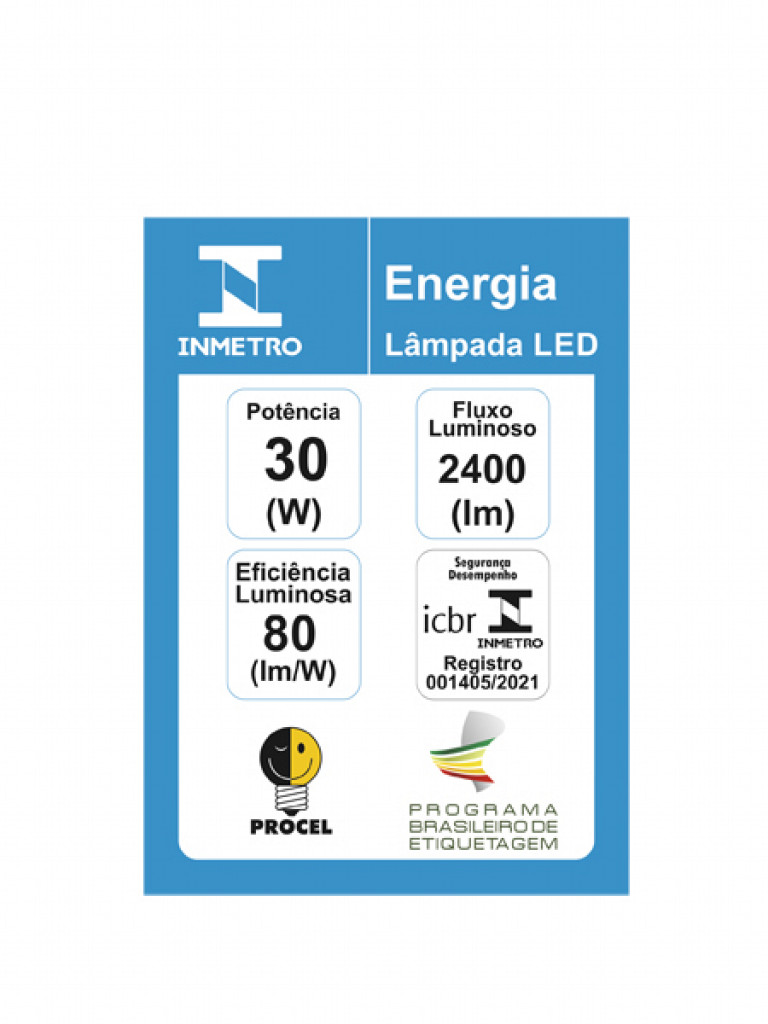 LÂMPADA HIGH LED TKL 170 / 30W 6500K E27 - Taschibra