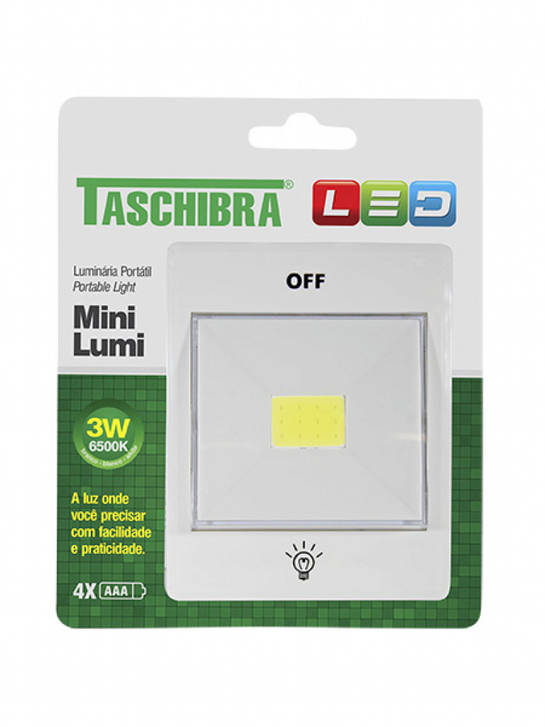 MINI LUMI LED 3W PORTÁTIL - Taschibra